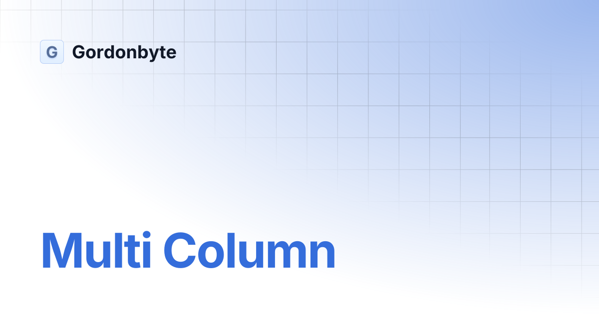 Multi Column | Clariss Theme Documentation | Gordonbyte